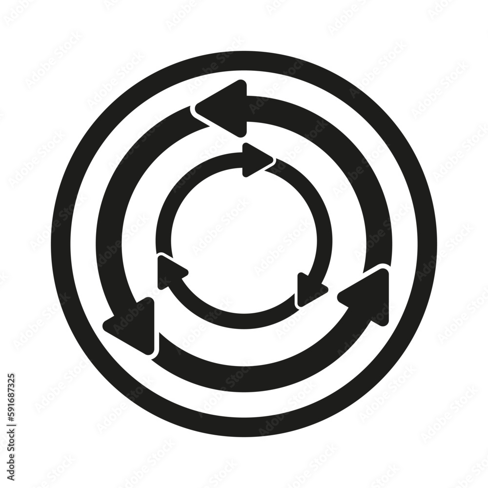 Rotating arrows. Concentric, radial, and circular arrow element. Cycle ...
