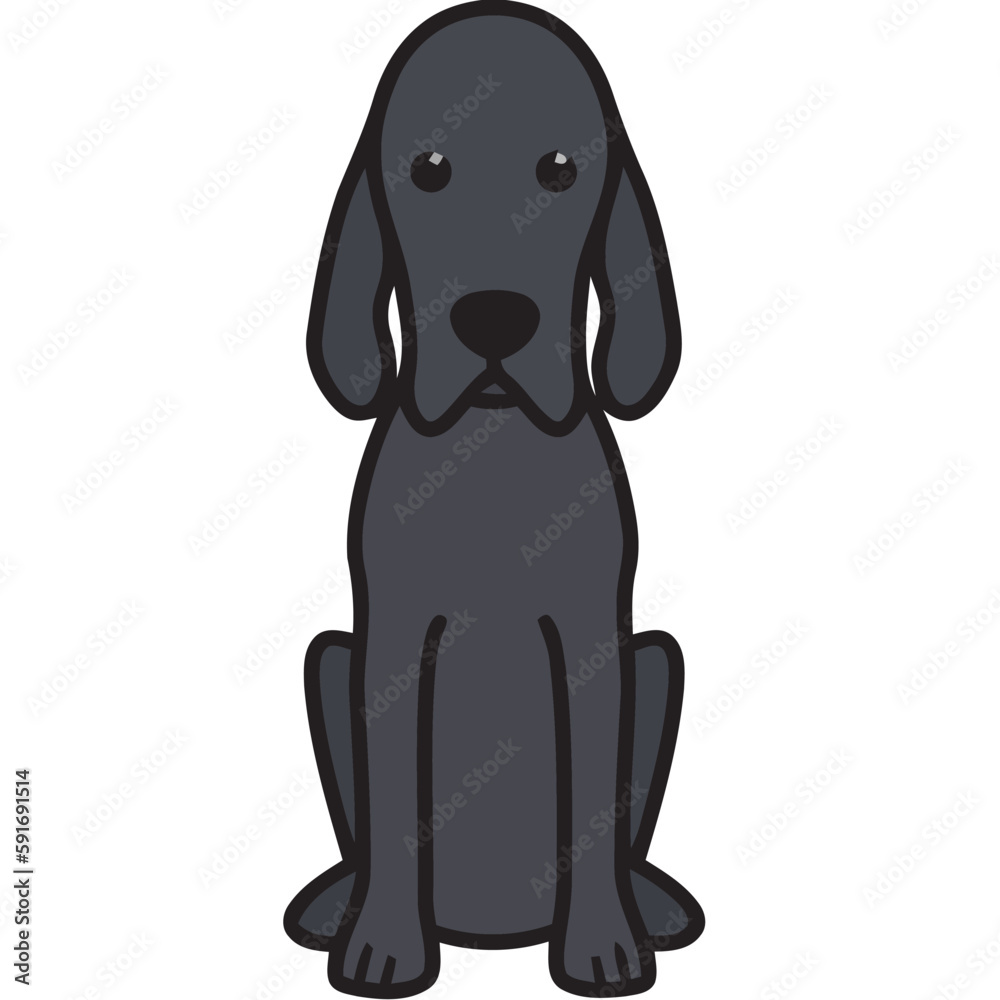 Redbone Coonhound Dog Breed Cartoon Kawaii Sketch Hand Drawn Watercolor ...