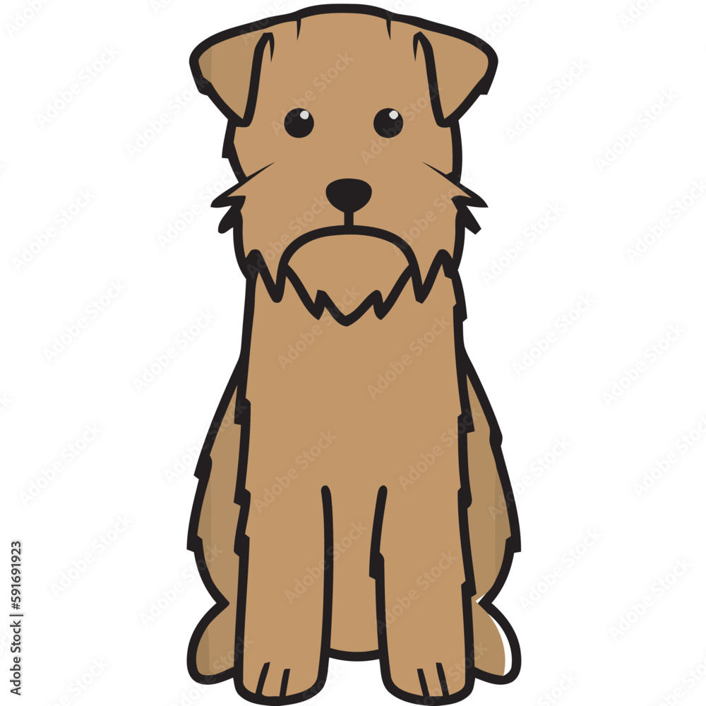 Wirehaired Pointing Griffon Dog Breed Cartoon Kawaii Sketch Hand Drawn ...