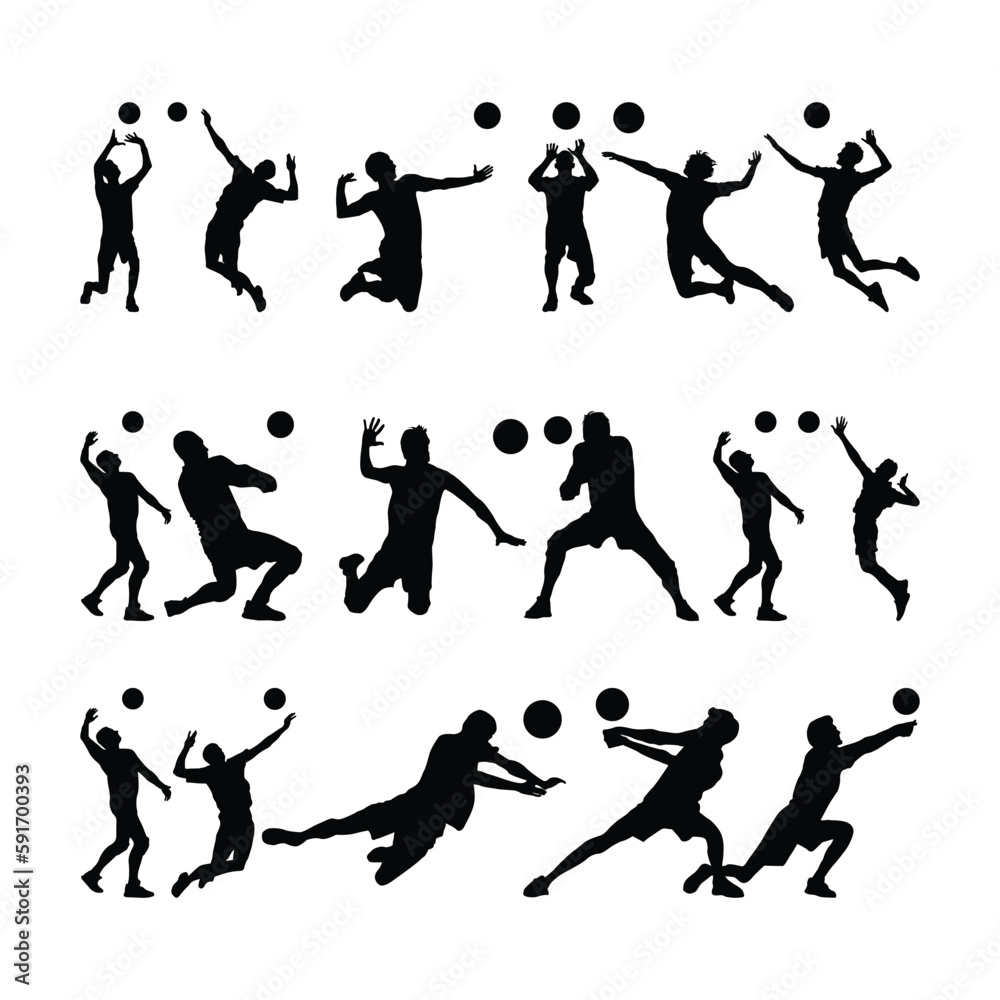 Volleyball Setting Silhouette