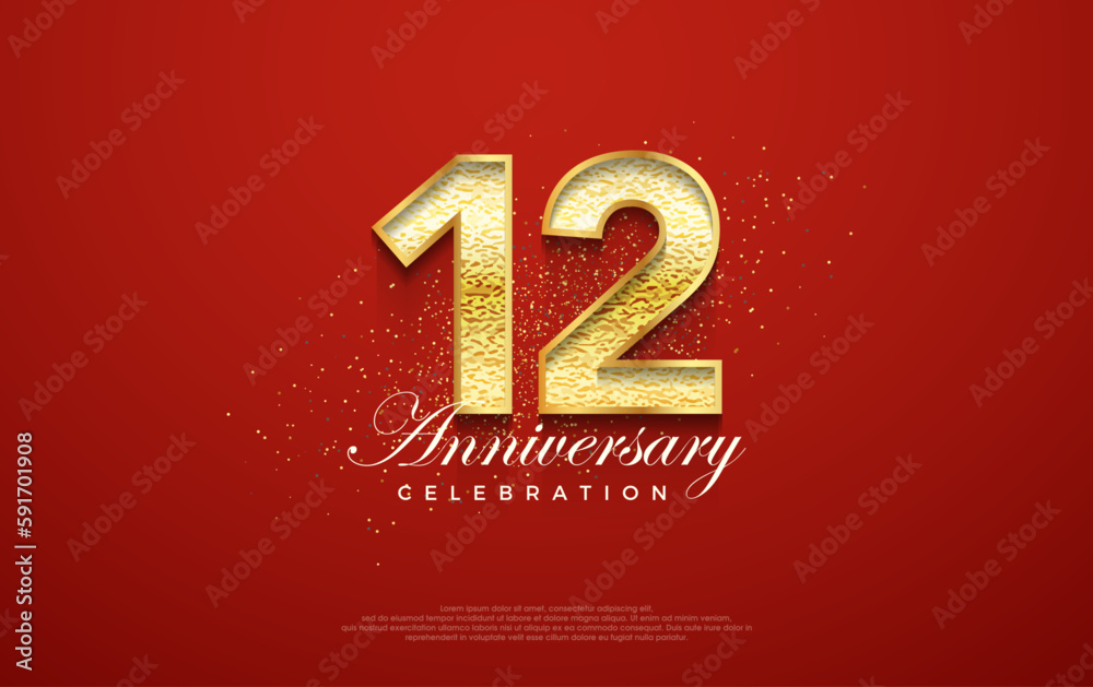 12th anniversary number, for a birthday celebration. premium vector ...