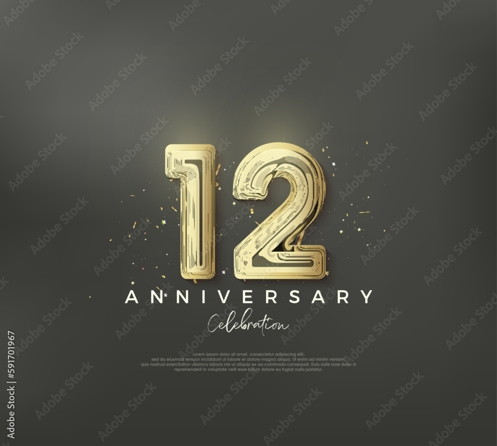 12th anniversary number, to celebrate a birthday with a luxurious and ...