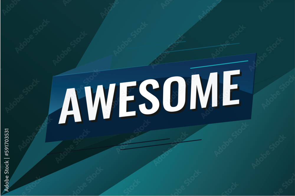 awesome word concept vector illustration with lines 3d style for social ...