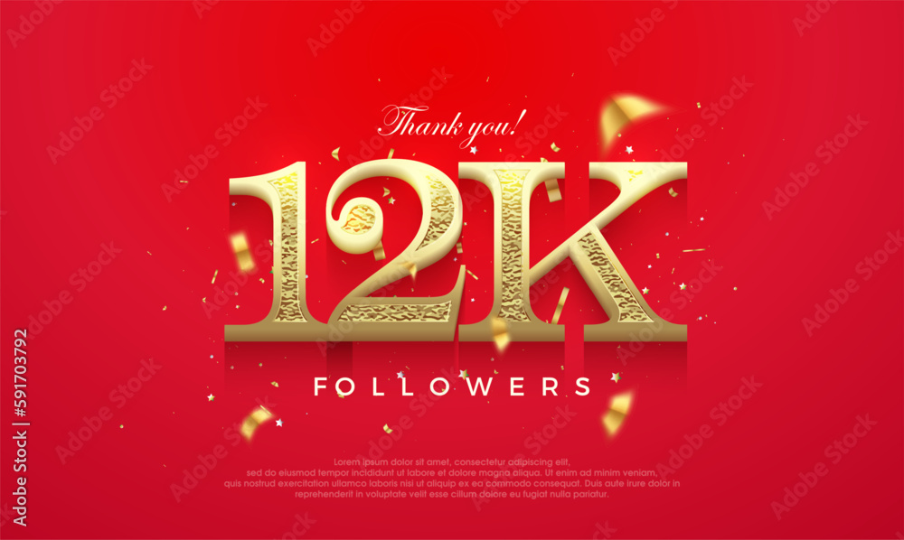 Vetor de 12k number to say thank you. social media post banner poster ...