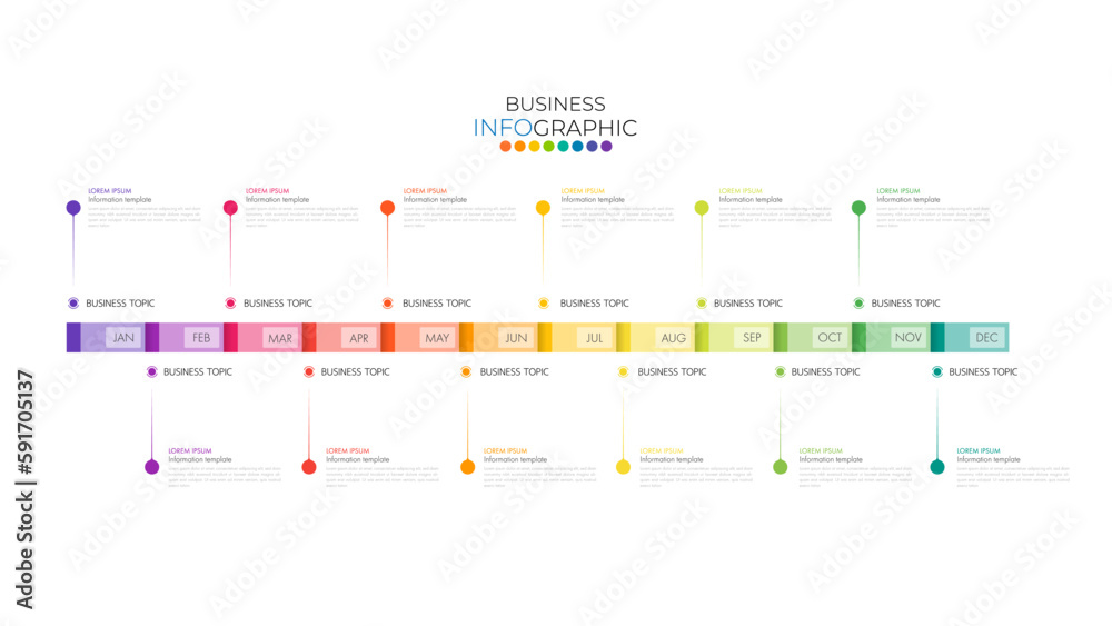 Infographic business year plan tenmplate and breakdown details 12 ...