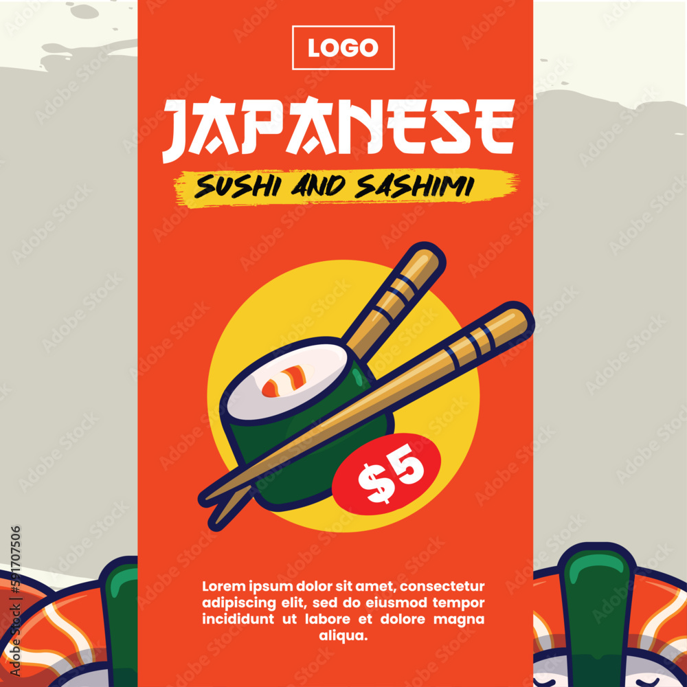 vector of japanese food menu for template design Stock Vector | Adobe Stock