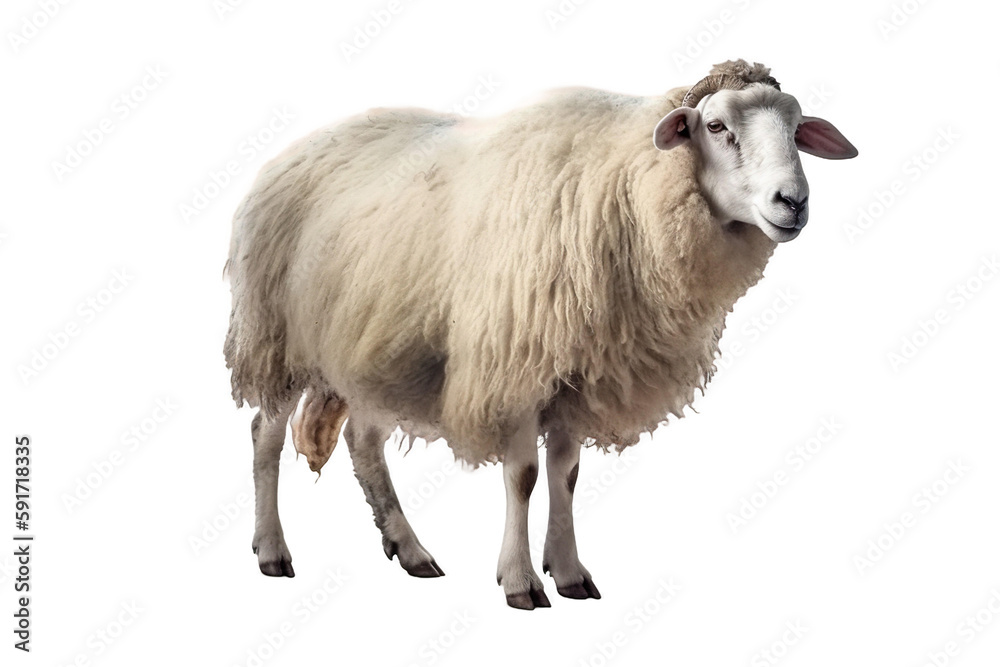 sheep on a transparent background, Generative Ai Stock Illustration ...