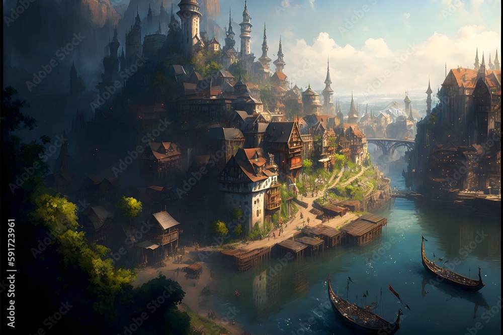 city on a river lots of bridges and boats walkable warm climate tall ...