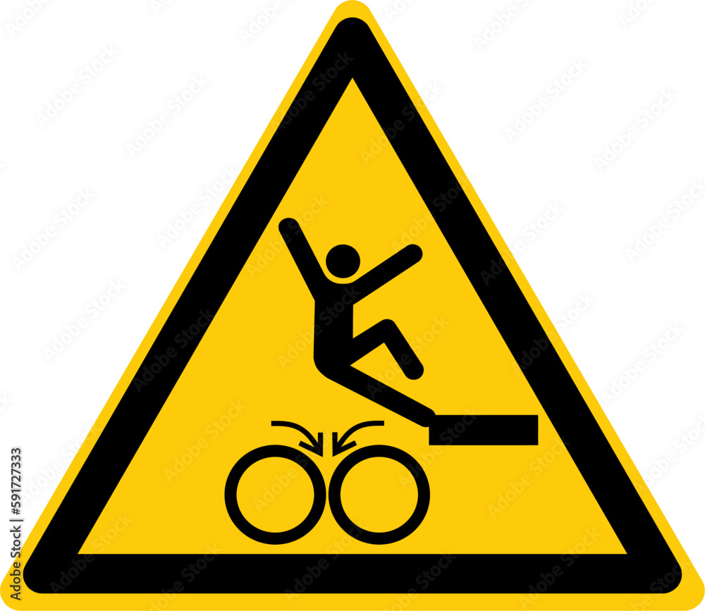 Warning Hazard Caution ISO Signs Icon Symbol Pictogram Body Fall into ...