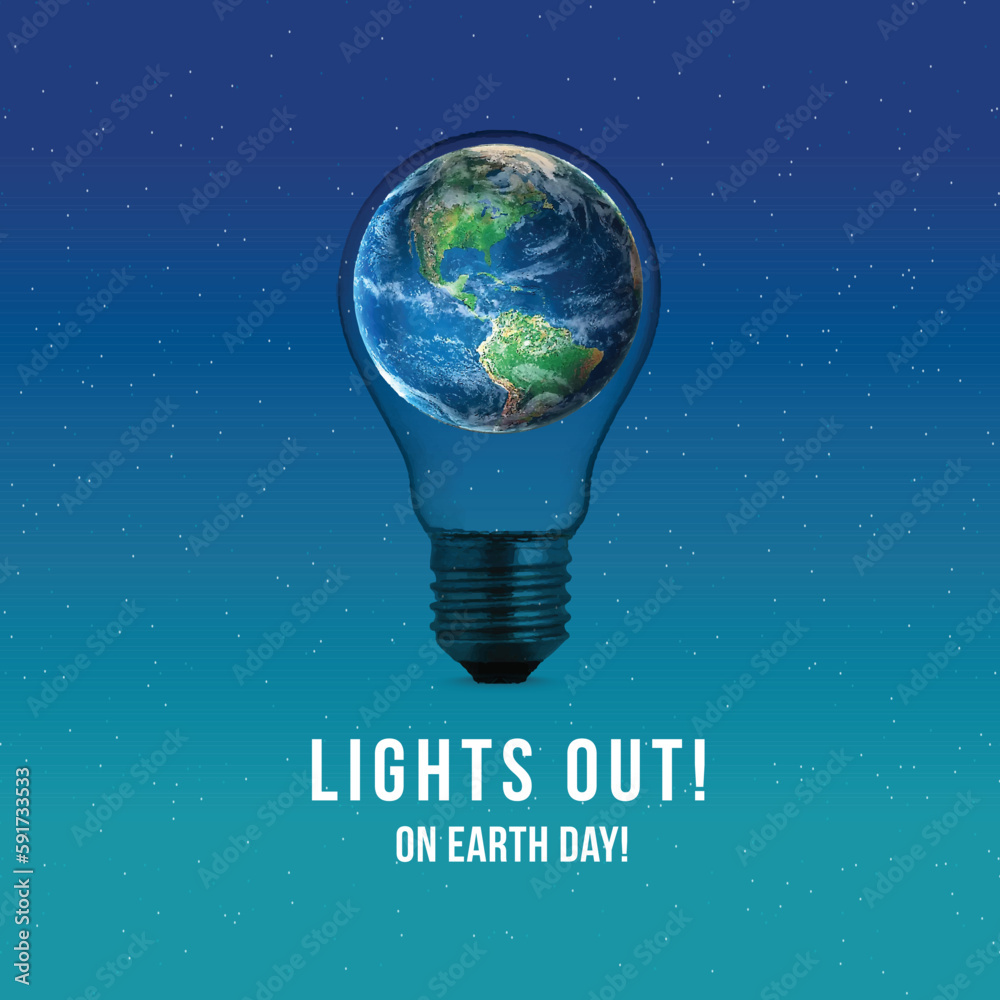 World Earth Day, Blue Space Background, Save Earth, Lights OUT, Planet ...