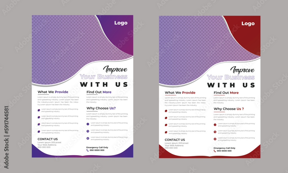 Flyer template or cover design,front page design layout in a4 size ...