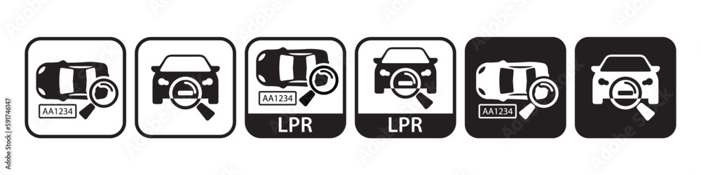 Smart LPR Camera Parking System icon vector illustration. Automated ...