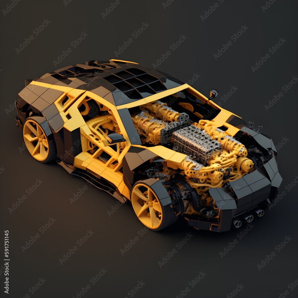 highperformance automotive modular platform in yellow and black colors ...