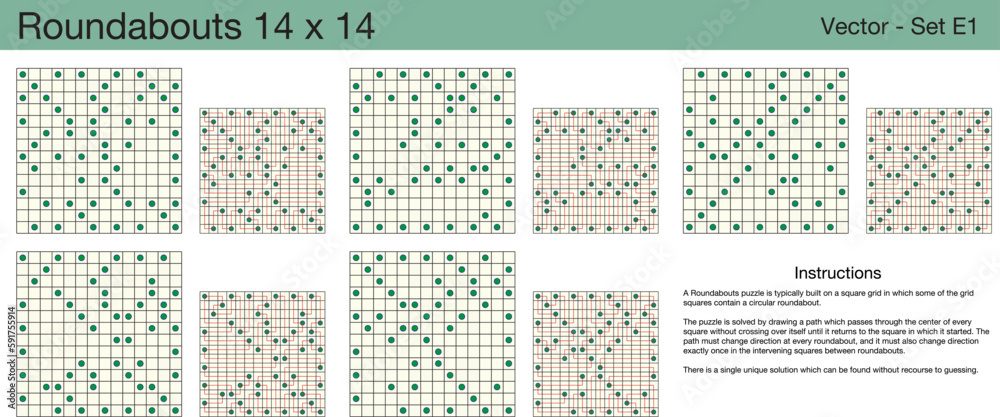 5 Roundabouts 14 x 14 Puzzles. A set of scalable puzzles for kids and ...