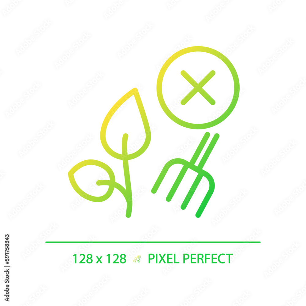 Rewilding gradient linear vector icon. Conservation biology. Ecological ...