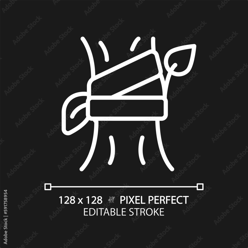 Grafting white linear icon for dark theme. Plant propagation ...