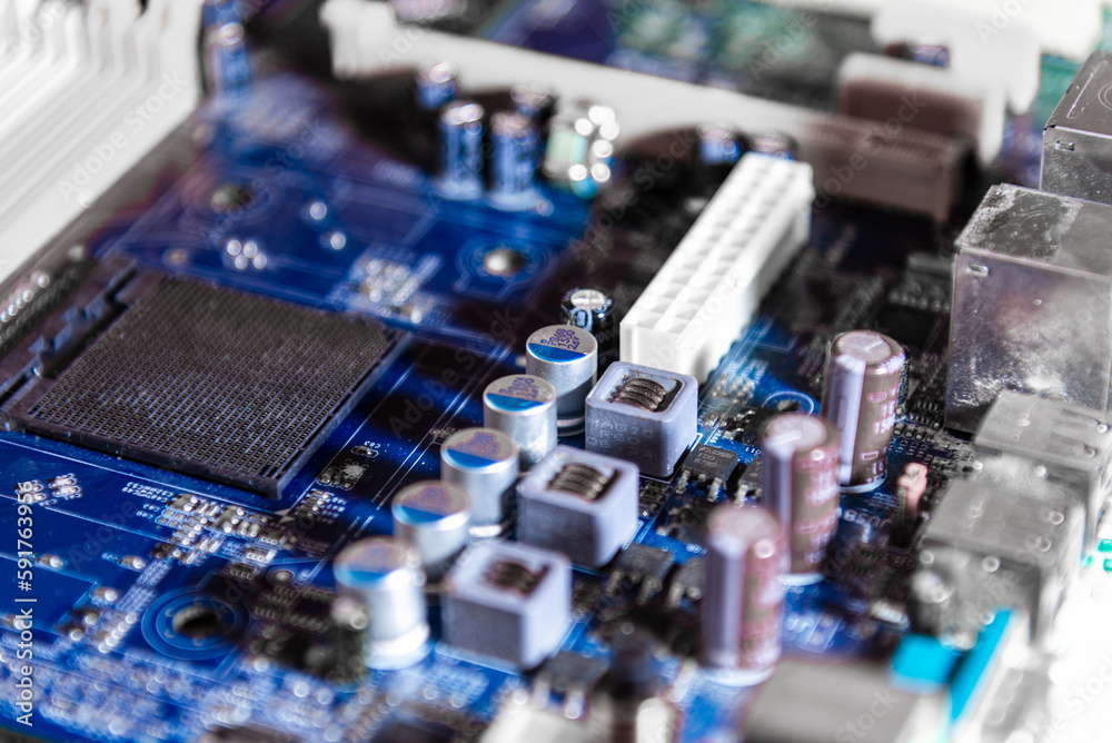 Electronic circuit board.Mainboard Electronic computer background ...