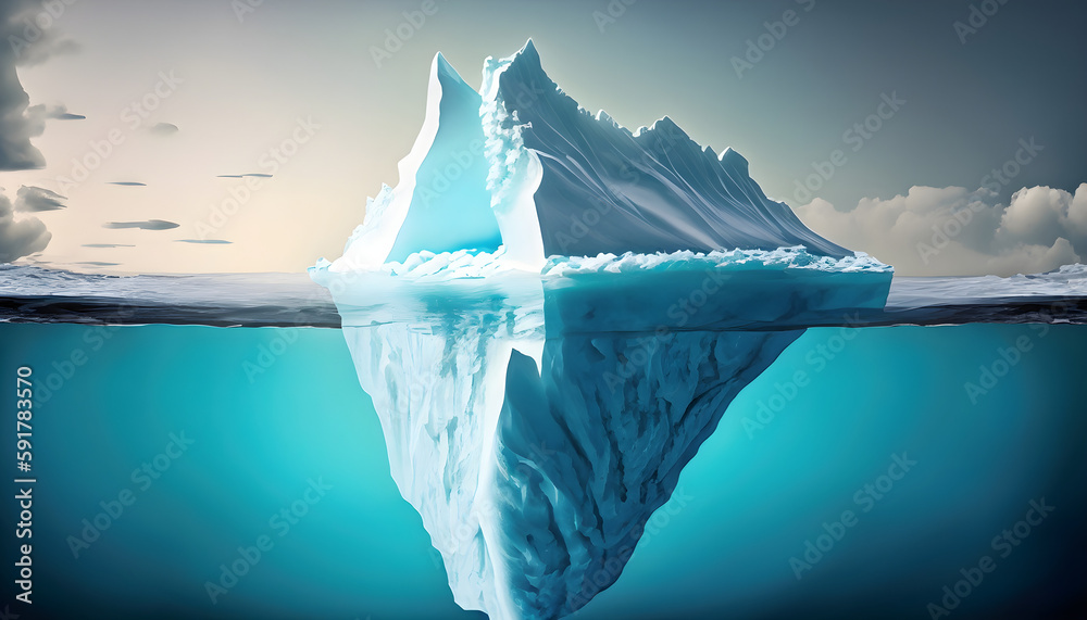 Tip of the iceberg. Business concept Iceberg. Success business metaphor ...