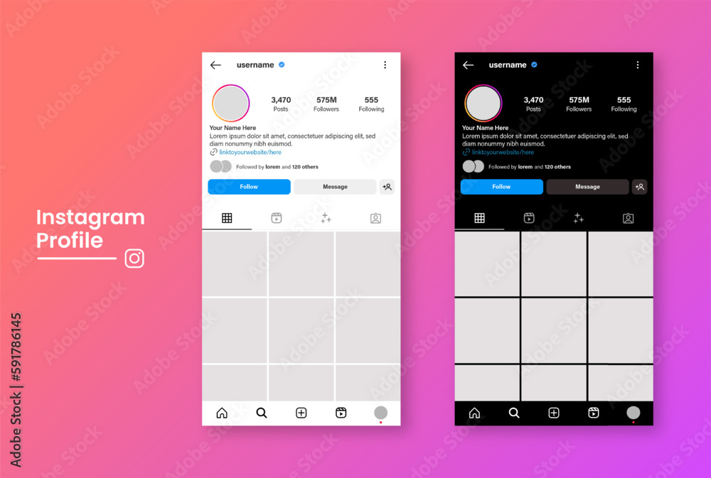 Lombok, Indonesia - April 12, 2023: Instagram profile screen mock up ...