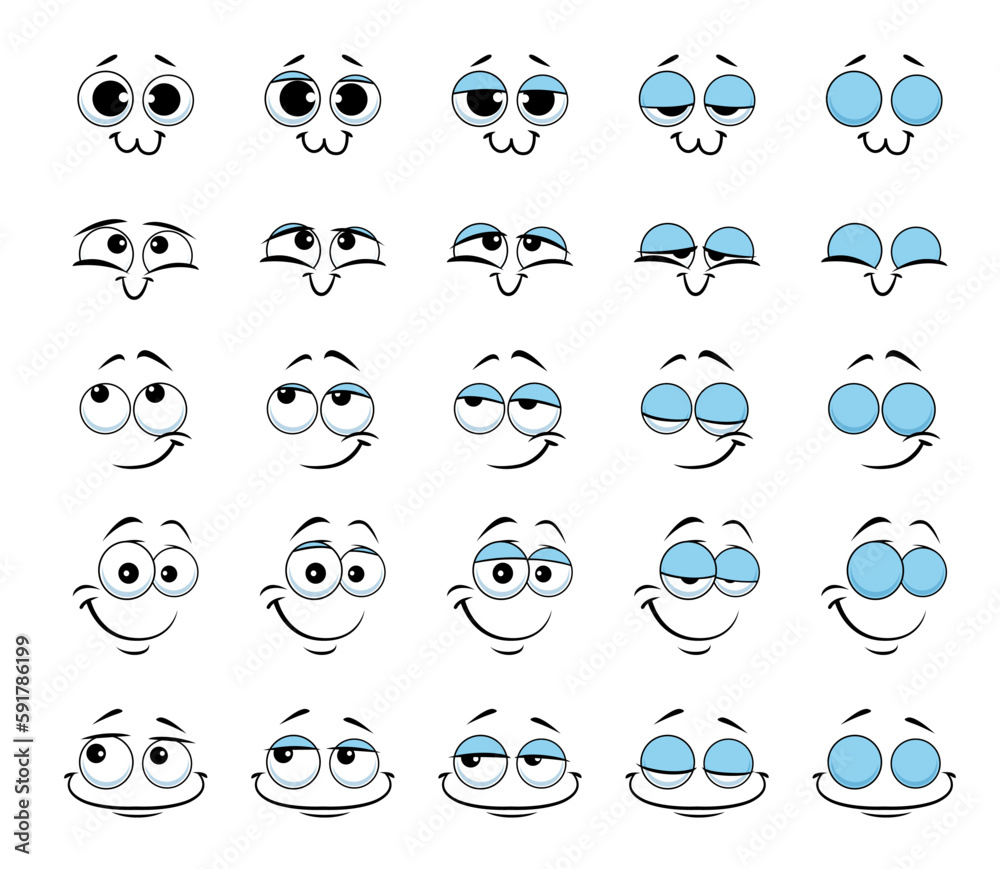 Grafika wektorowa Stock: Cartoon face and blink eye animation emoji ... Grafika wektorowa Stock: Cartoon face and blink eye animation emoji ...