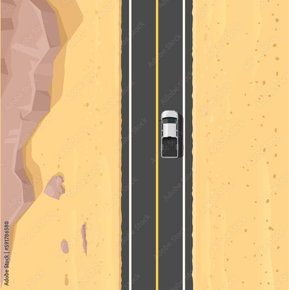Road Top View Vector