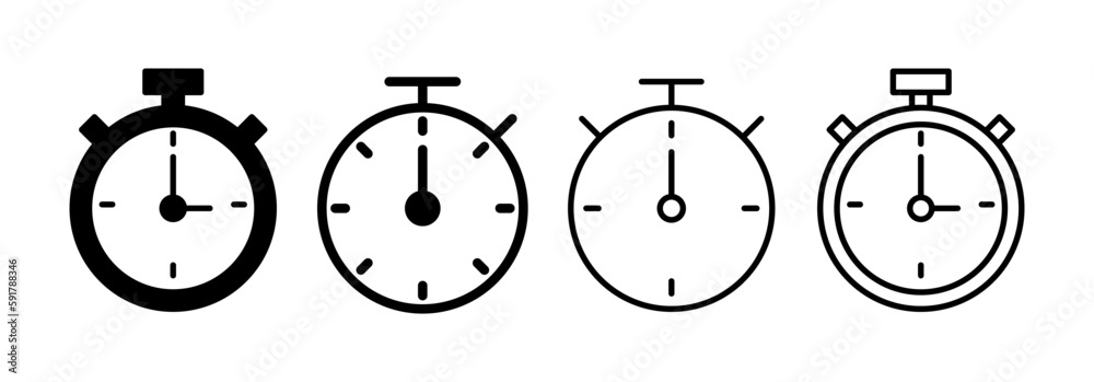 Stopwatch Icon Vector For Web And Mobile App Timer Sign And Symbol Countdown Icon Period Of