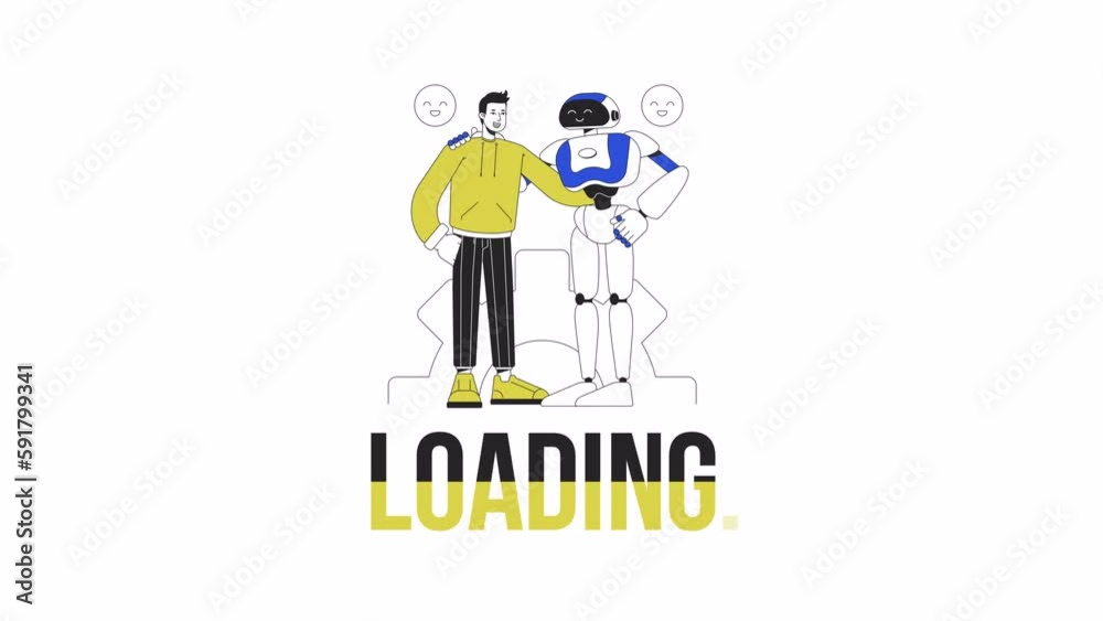 Vidéo Stock Hybrid intelligence loader animation. AI human augmentation ...