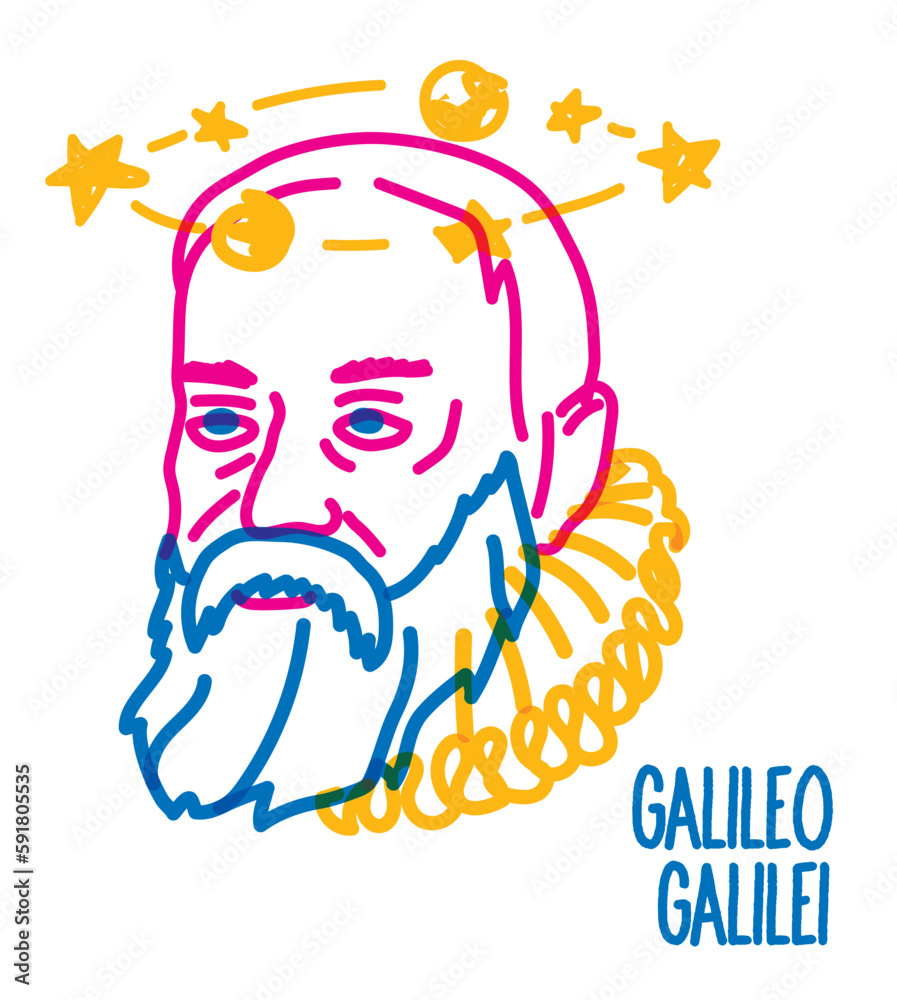 Galileo Galilei vector sketch portrait isolated Stock Vector | Adobe Stock Galileo Galilei vector sketch portrait isolated Stock Vector | Adobe Stock