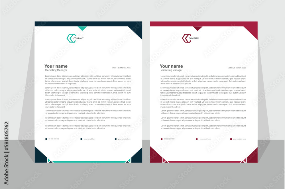 Minimalist concept business style letterhead template design ...