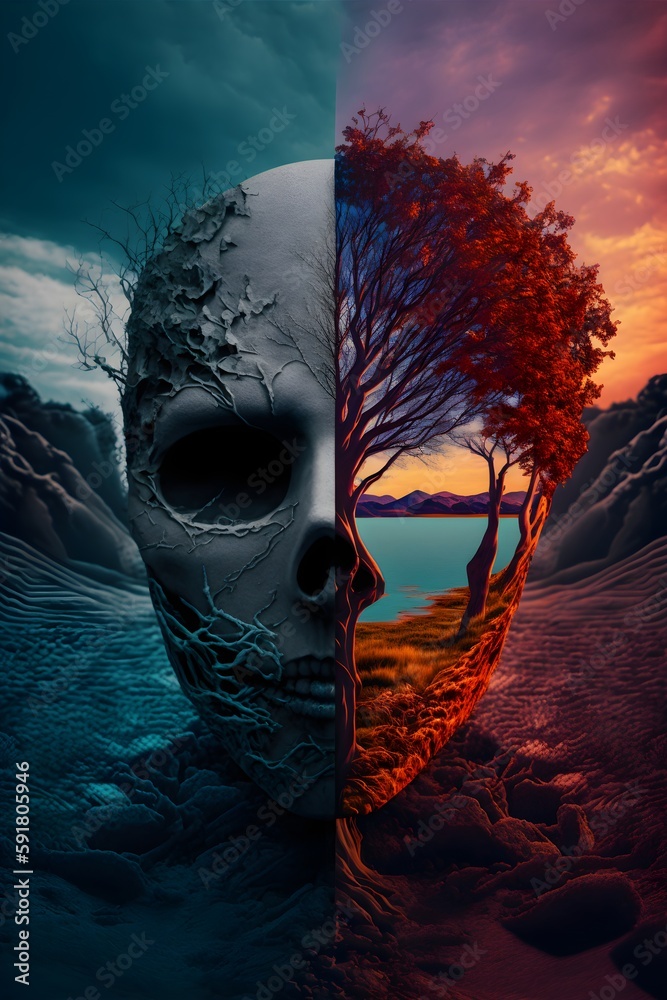 nature vs human nature surreal UHD HDR 8K hyper details rich colors ...