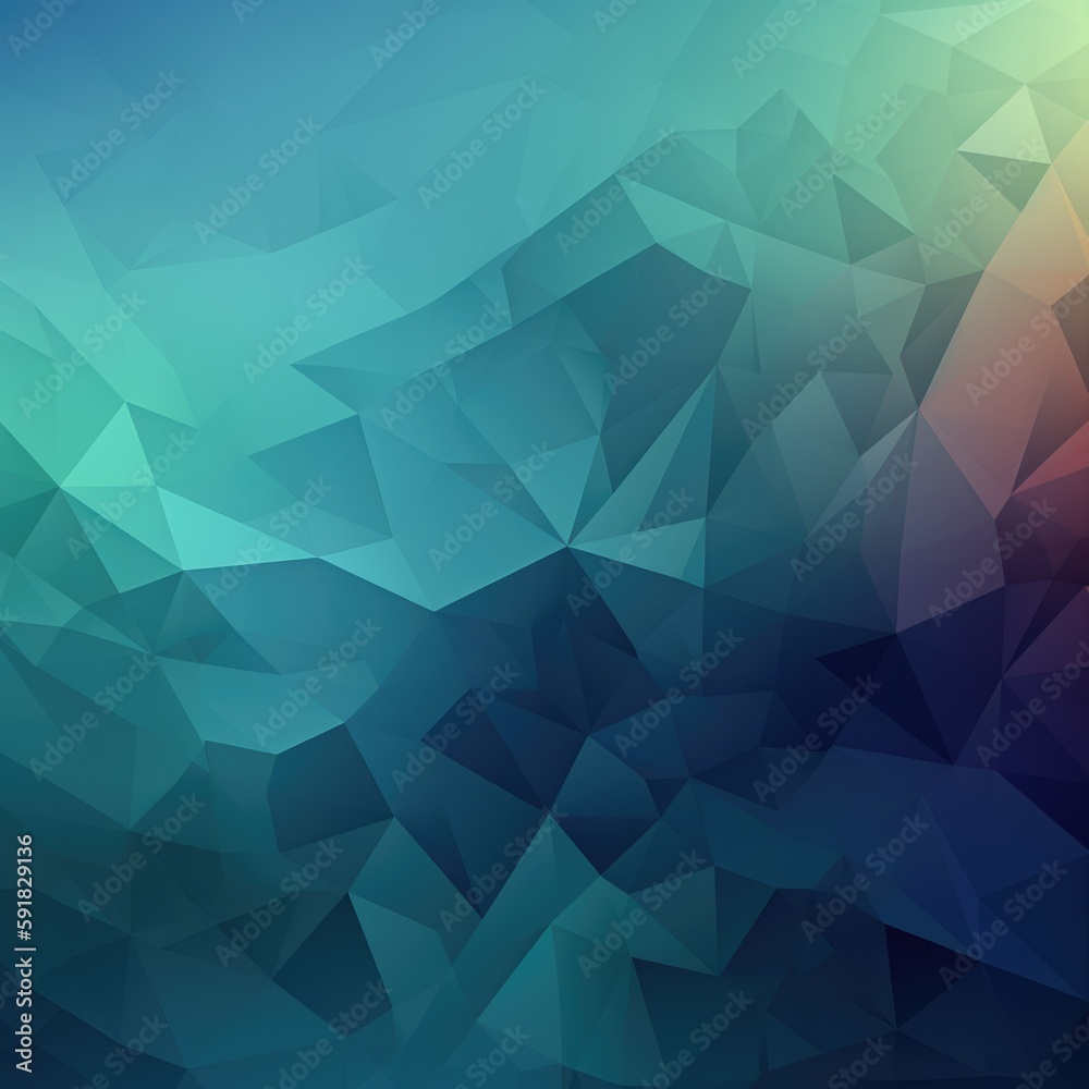 Green and blue polygon background, created using generative ai ...