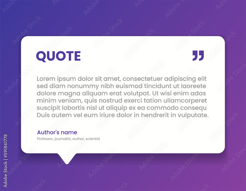 3D bubble testimonial banner, quote, infographic. Social media post ...