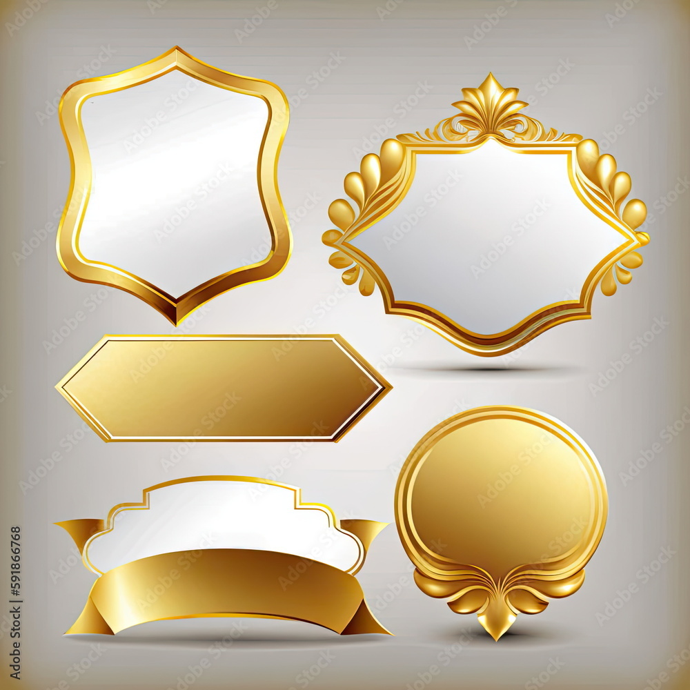 empty gold labels , vector illustration, Made by AI,Artificial ...
