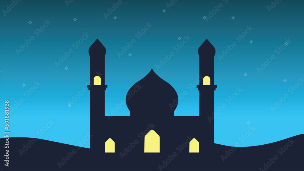 mosque at night sky Islamic wallpaper for computer desktop hd islamic ...