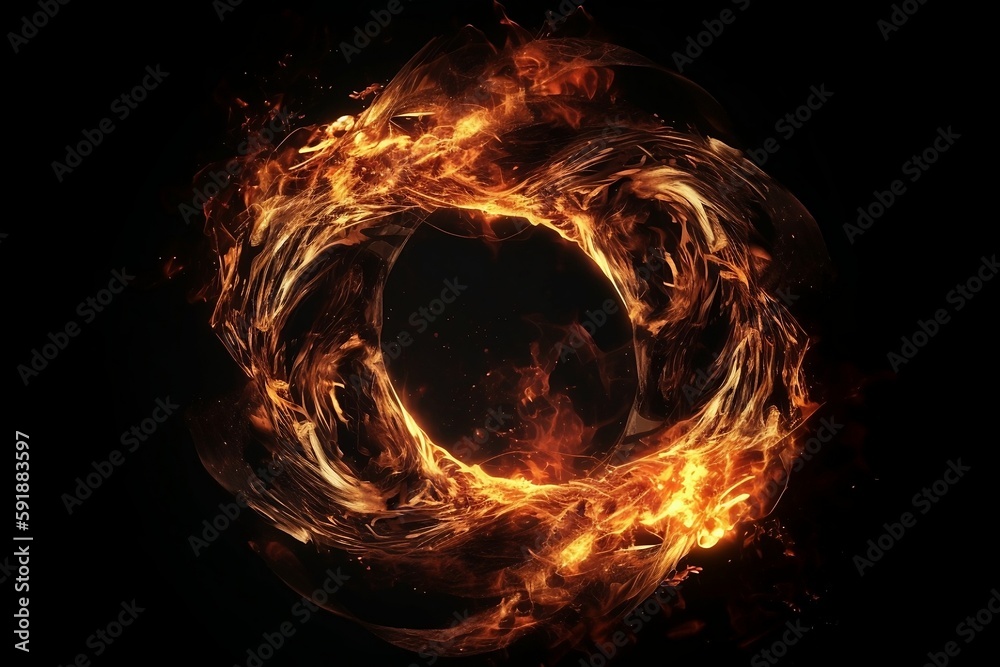 Bright fire. Abstract endless shape on fire. The concept of eternity ...