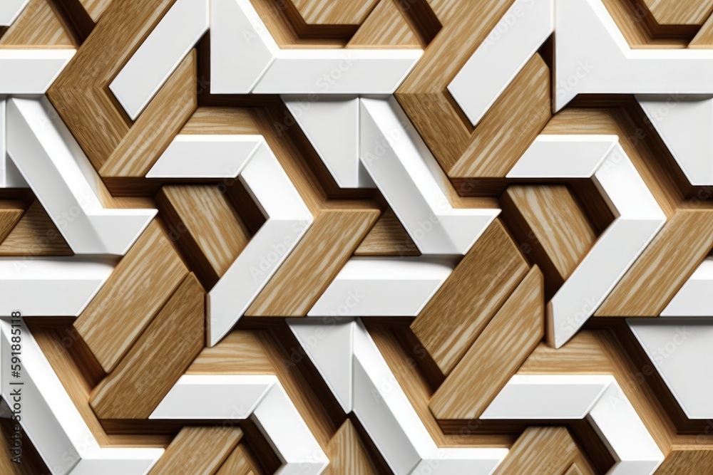 3D Wallpaper in the form of imitation of decorative mosaic of white and ...