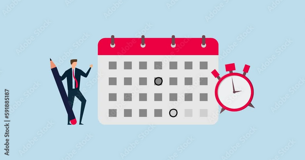 4k motion design of Schedule business appointment, businessman using ...