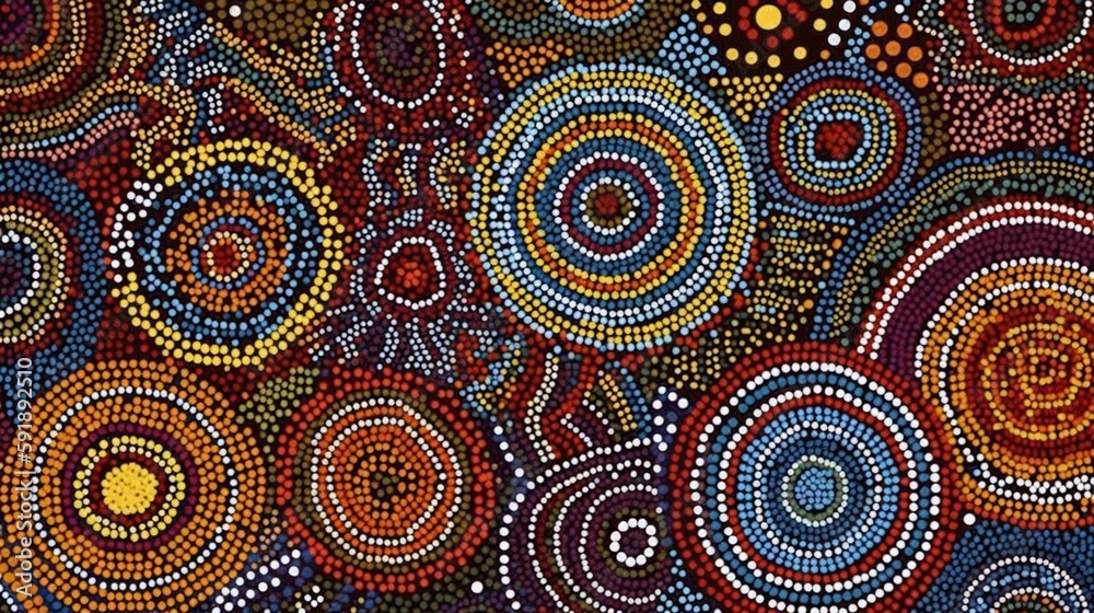 Australian Aboriginal traditional dot art texture background design ...