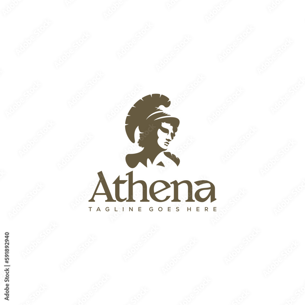 Athena the goddess vector logo illustration design Stock Vector | Adobe ...