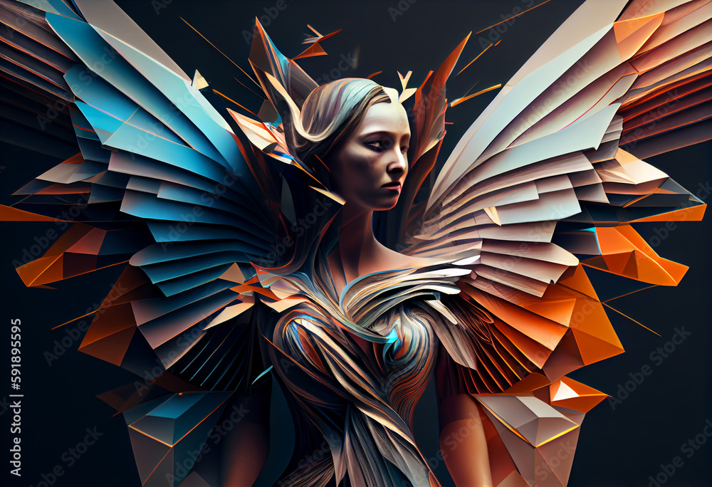 Beautiful surreal Angel concept, contemporary colors and mood social ...