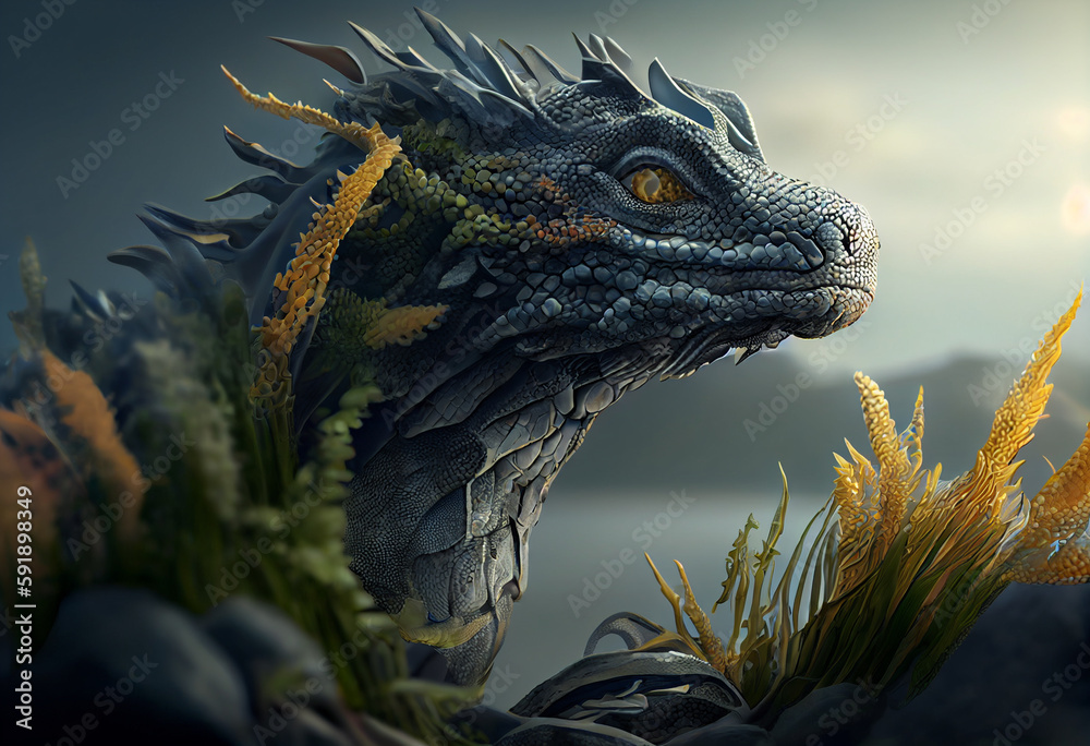 Beautiful surreal geometric Leviathan concept, contemporary colors and ...