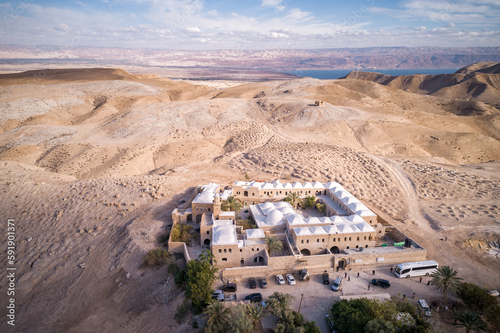 Israel. Nabi Musa site and mosque at Judean desert, Israel. Tomb of ...