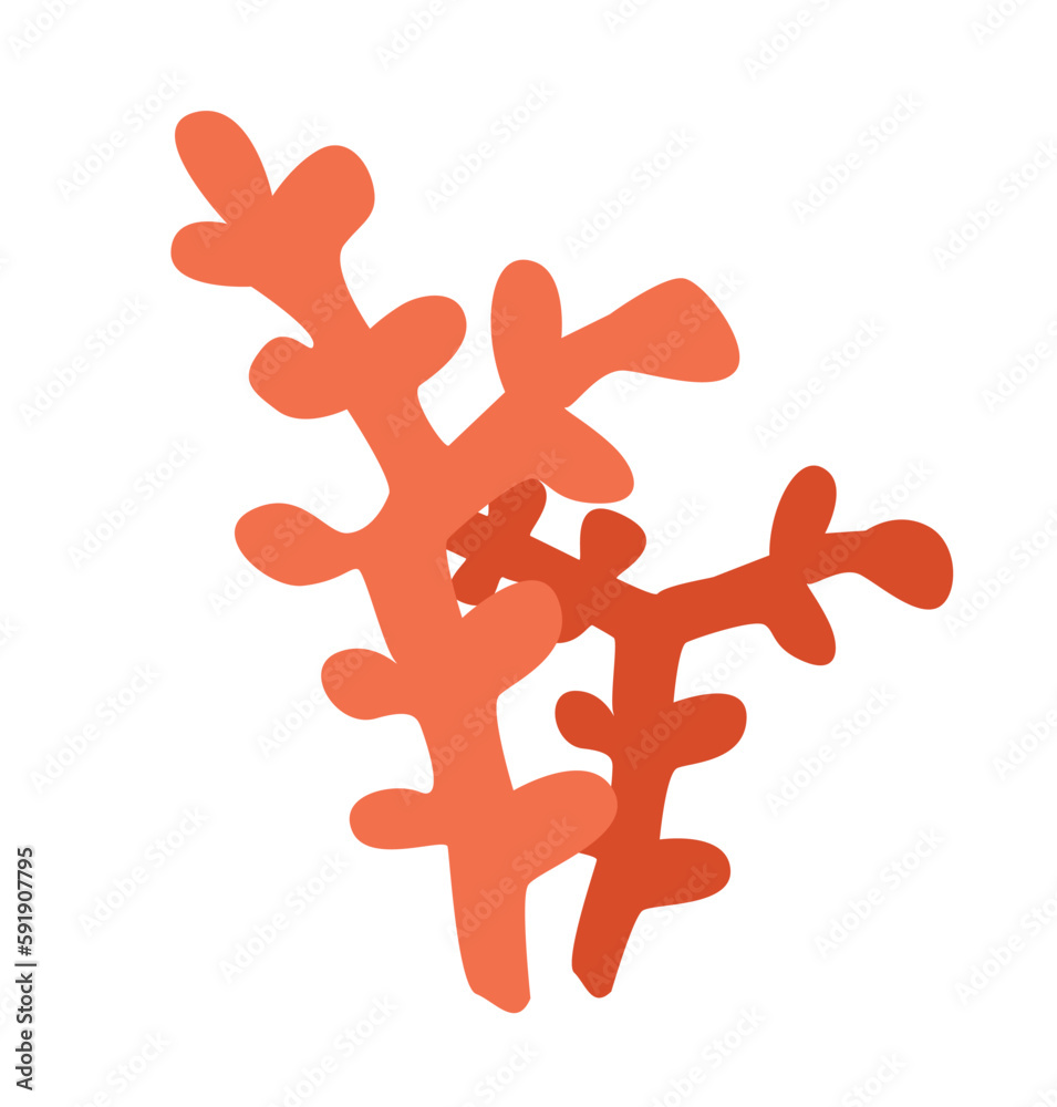 Concept Fish sea ocean. This flat vector cartoon design showcases a red ...