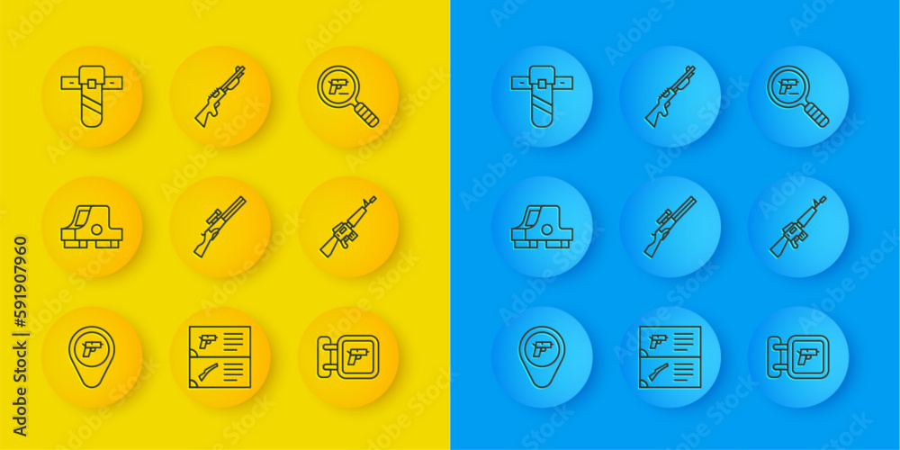 Vetor do Stock: Set line Location with weapon, Collimator sight ...
