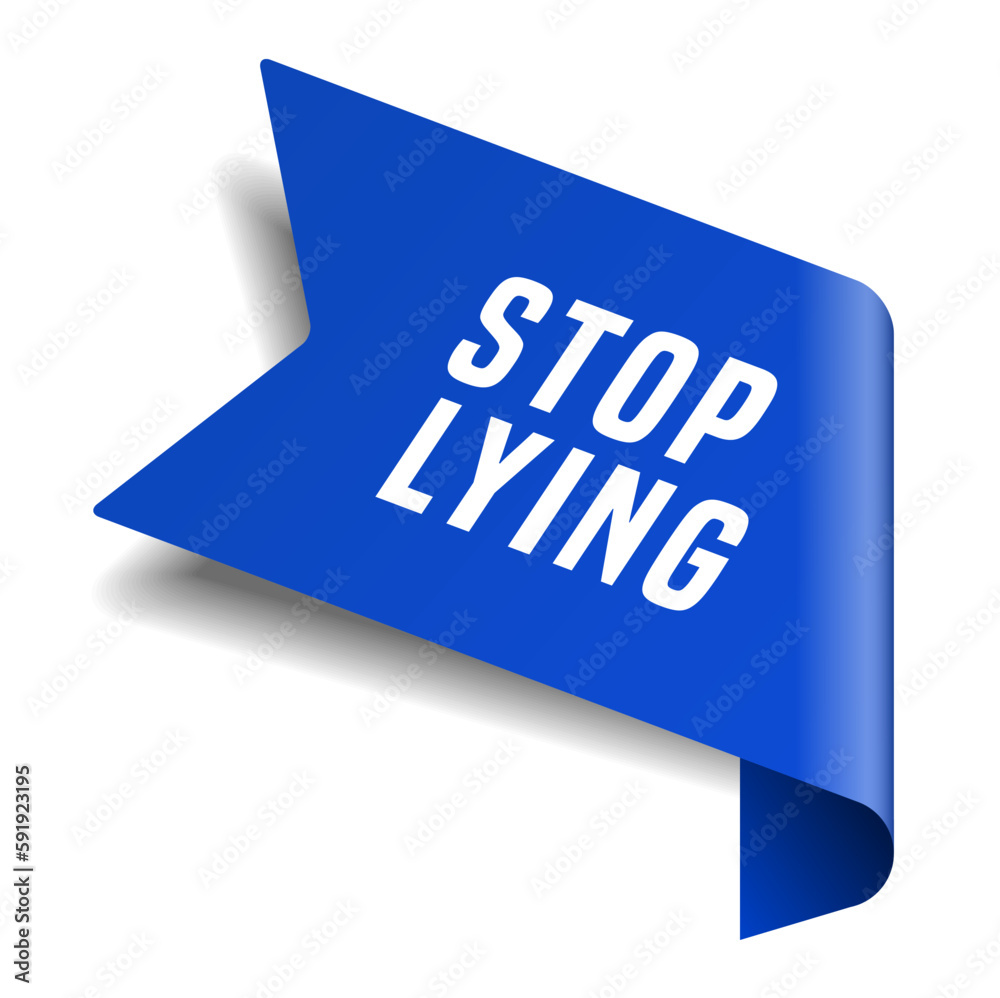 Colorful vector flat design banner stop lying. This sign is well ...