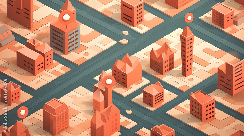 Geofencing and location based marketing concept illustration. With GPS ...