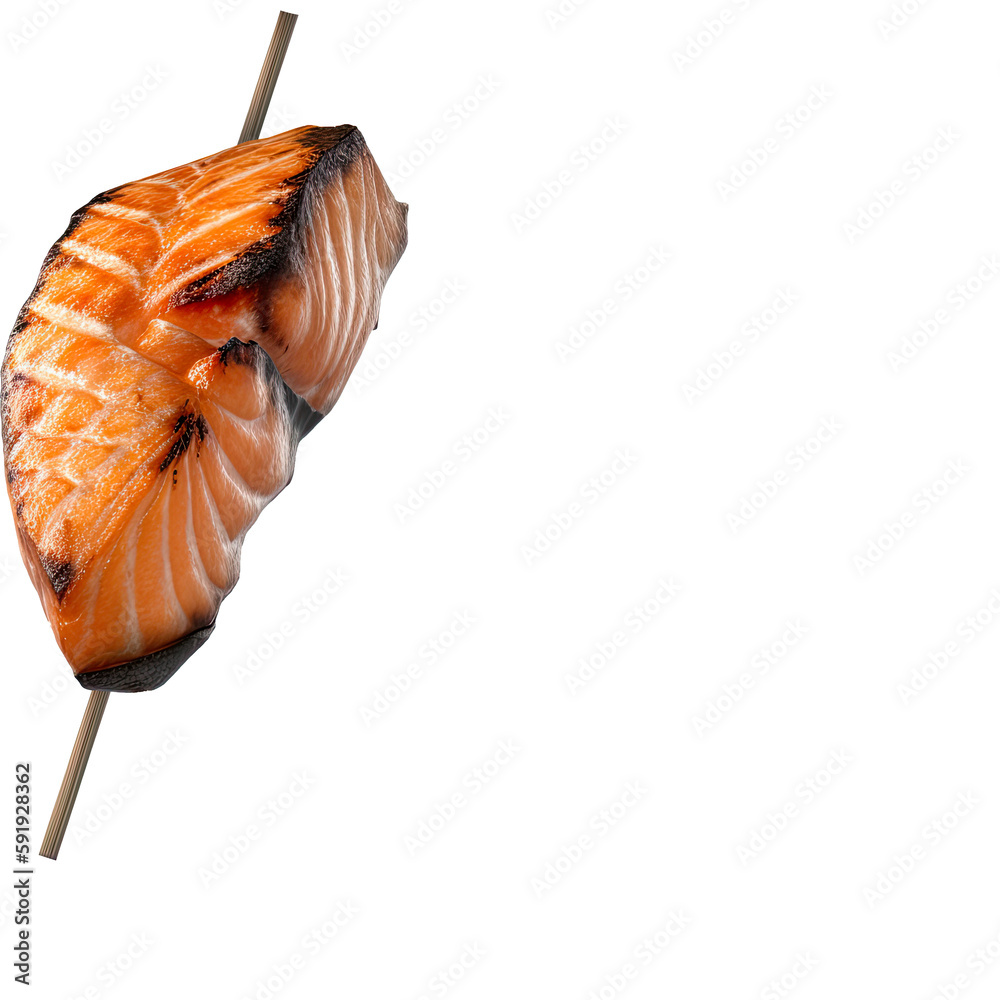 Salmon steak, realistic 3d, rare grilled steak, ultra realistic, icon ...