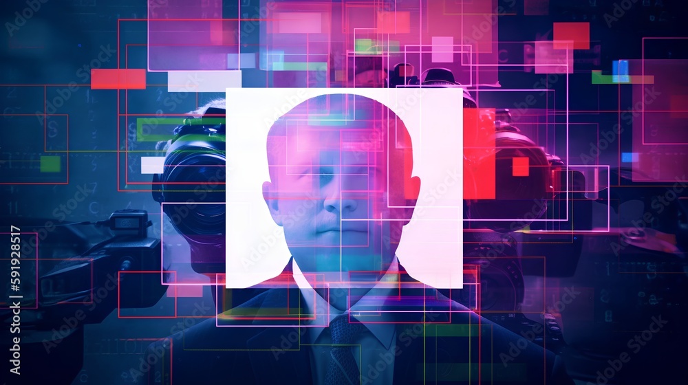 Synthetic media and creative technology concept. AI machine learning ...