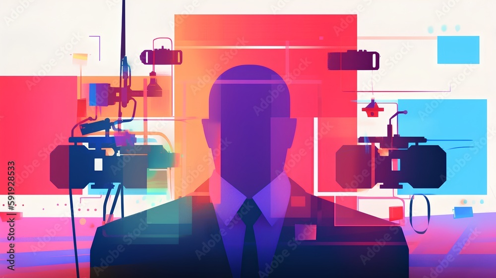 Synthetic media and creative technology concept. AI machine learning ...