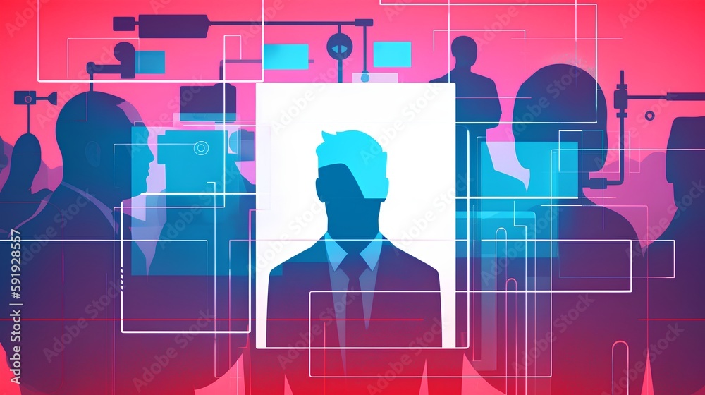 Synthetic media and creative technology concept. AI machine learning ...